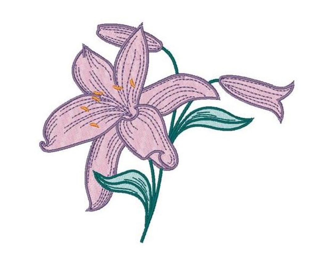 Purple Lily - Machine Embroidery Design - Etsy