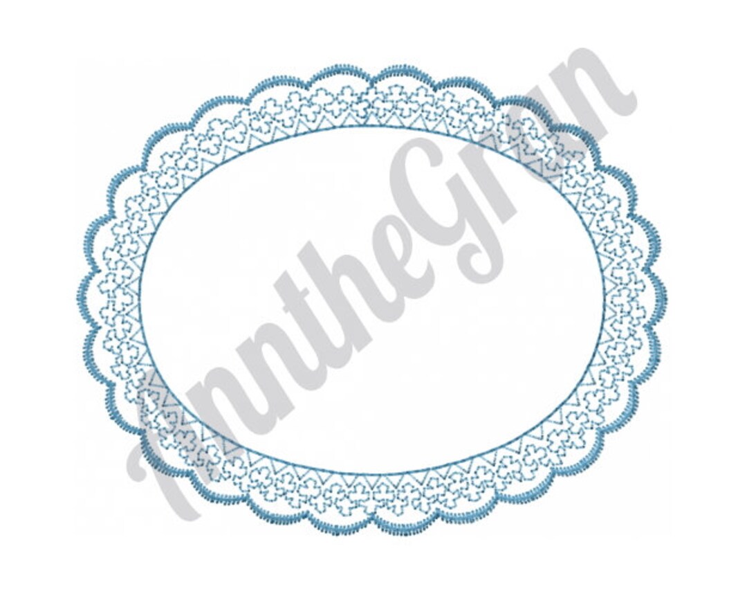 Circle Frame Ruffle - Machine Embroidery Design. Round Frame Embroidery ...