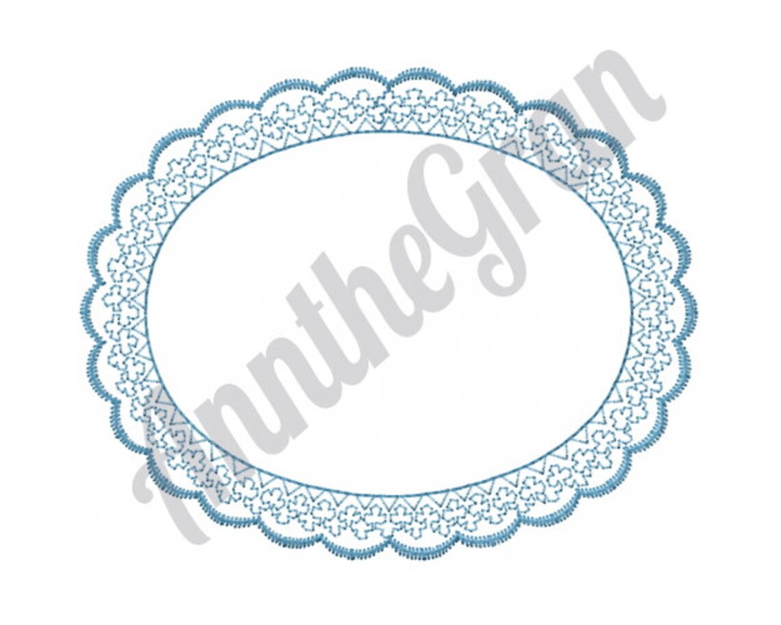 Circle Frame Ruffle Machine Embroidery Design. Round Frame - Etsy