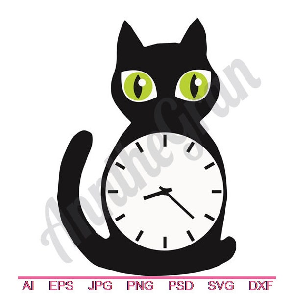 Cat Wall Clock - Etsy