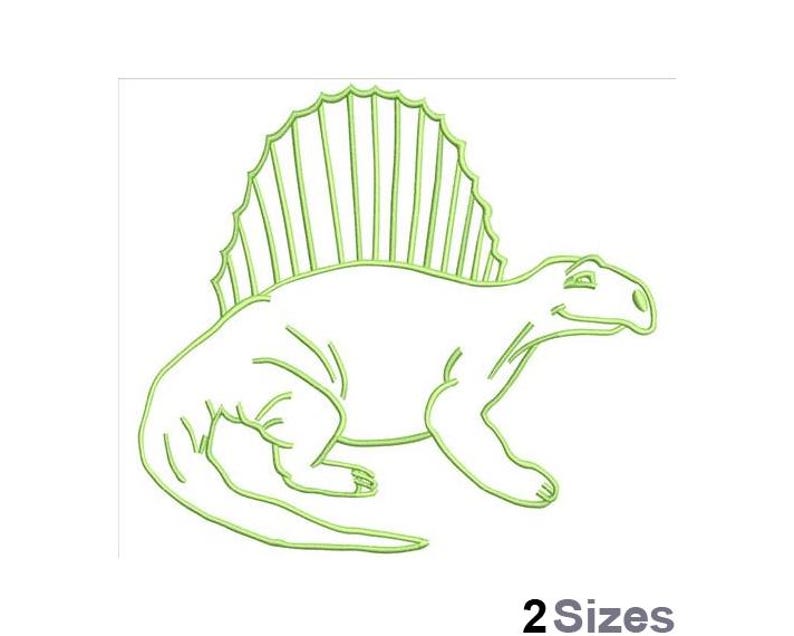 Dimetrodon Outline - Machine Embroidery Design - 2 Sizes, Dimetrodon ...