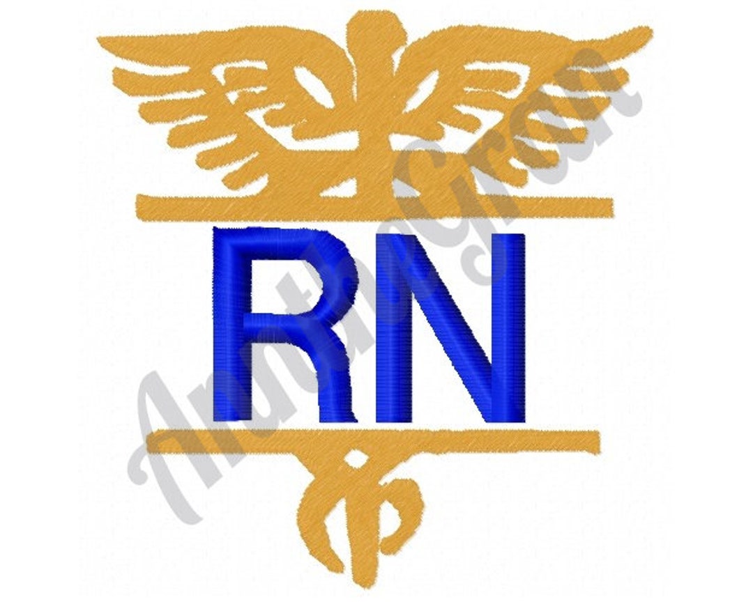 RN Nameplate Embroidery Design. Machine Embroidery Design. Registered ...
