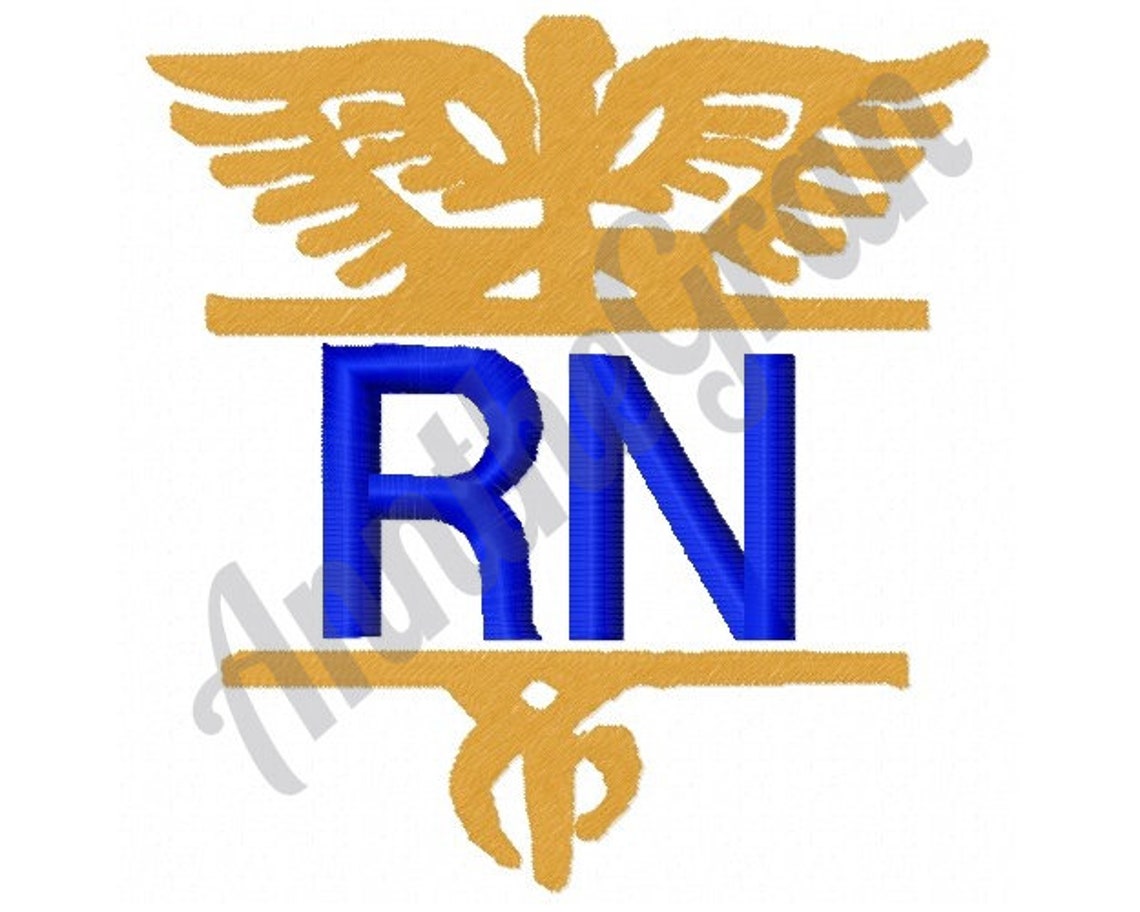 RN Nameplate Embroidery Design. Machine Embroidery Design. Registered ...