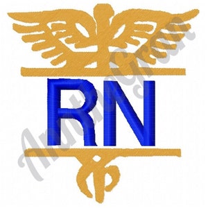 RN Nameplate Embroidery Design. Machine Embroidery Design. Registered ...