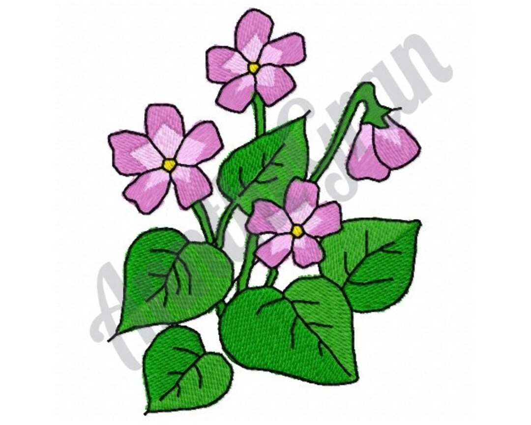 African Violets Embroidery Design. Machine Embroidery Design. Floral ...