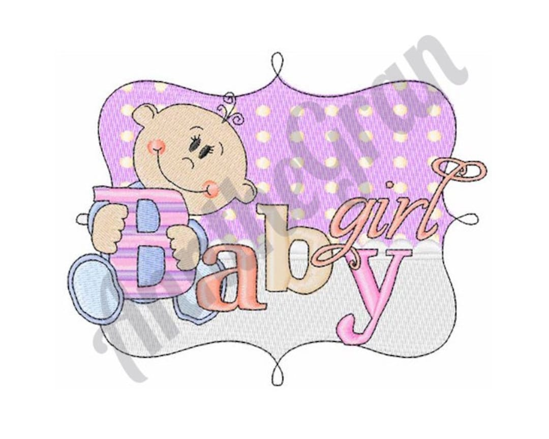 Baby Girl - Machine Embroidery Design, New Born Baby Pattern - Etsy