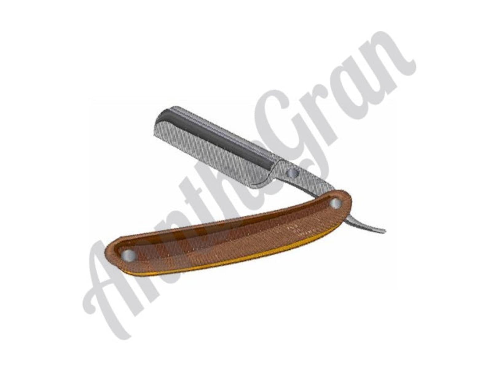 Straight Razor Machine Embroidery Design. Shaving Razor - Etsy