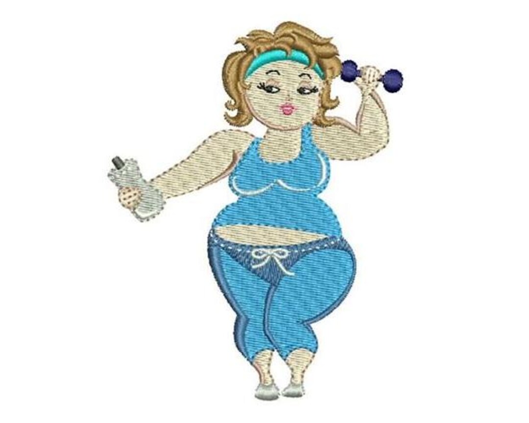 Workout Lady - Machine Embroidery Design - Etsy