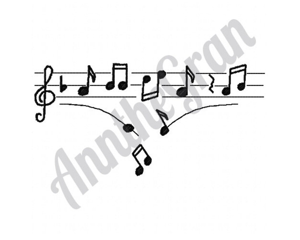 Staff Music Notes Machine Embroidery Design. Musical Notes - Etsy