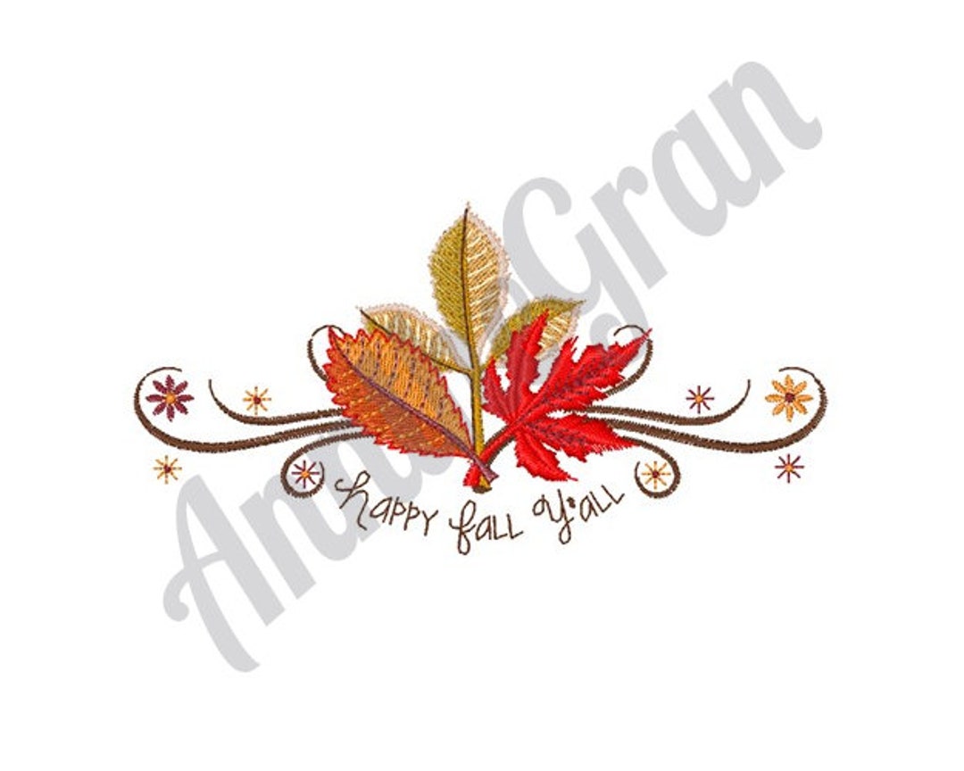 Autumn Leaf Embroidery Design. Border Embroidery Design. Leaves ...
