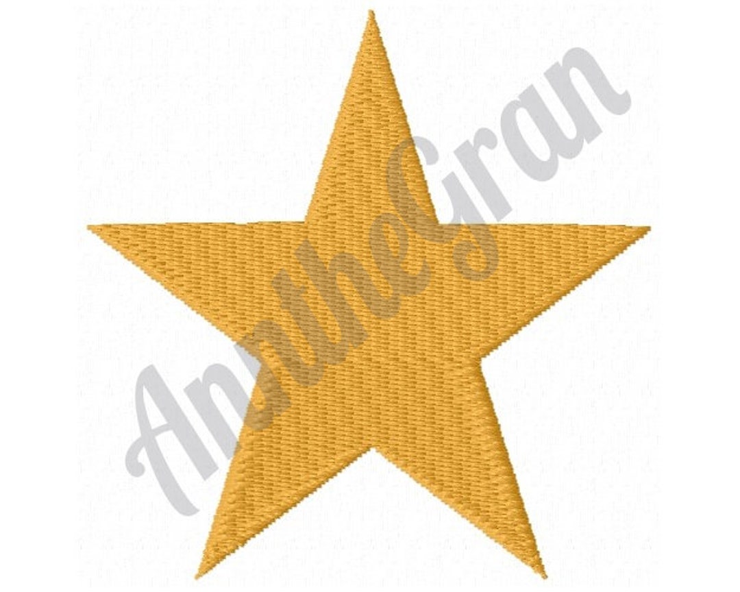 Gold Star Machine Embroidery Design - Etsy