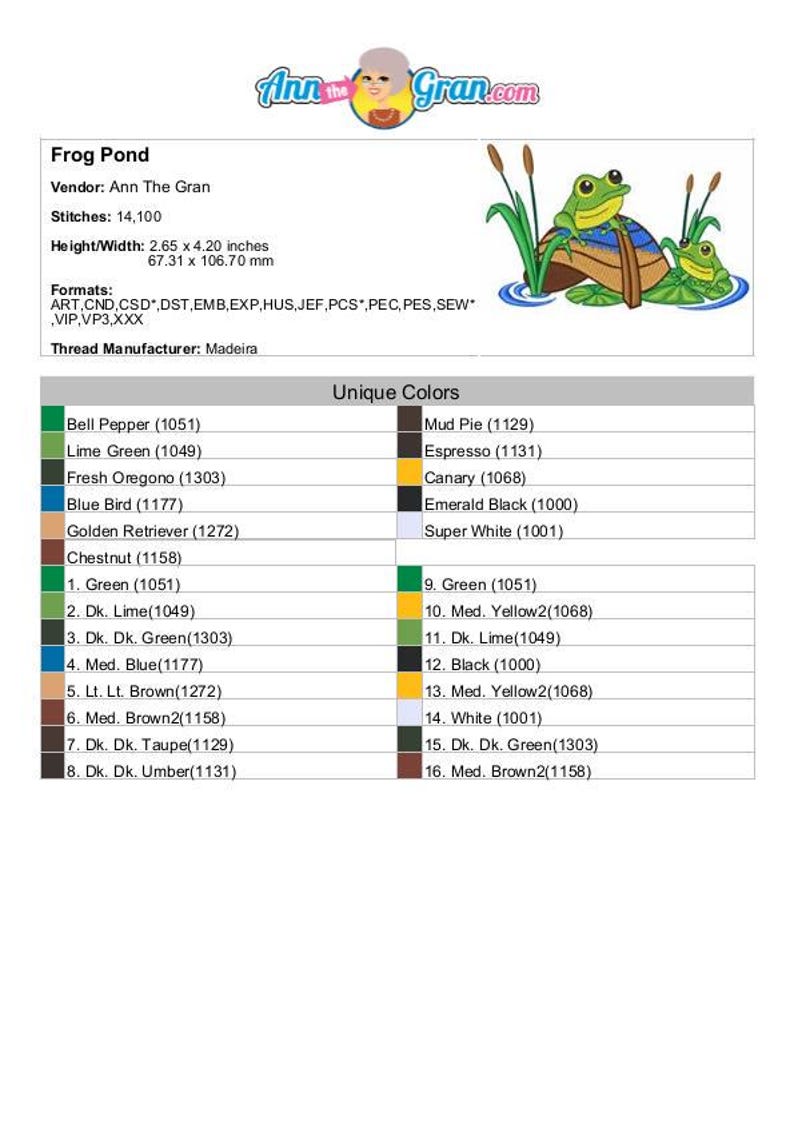 Frog Pond - Machine Embroidery Design - Etsy