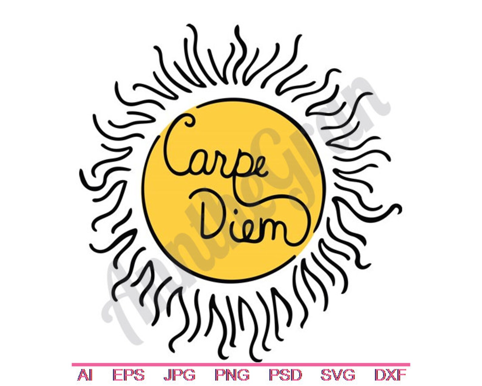 Carpe Diem Svg Dxf Eps Png Jpg Vector Art Clipart Cut | Etsy