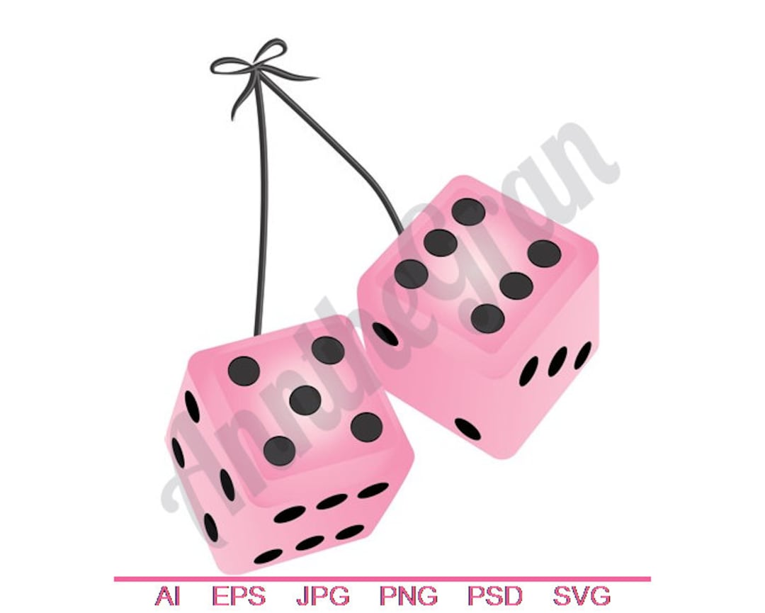 Pink Fuzzy Dice Svg, Dxf, Eps, Png, Jpg, Vector Art, Clipart, Cut File ...