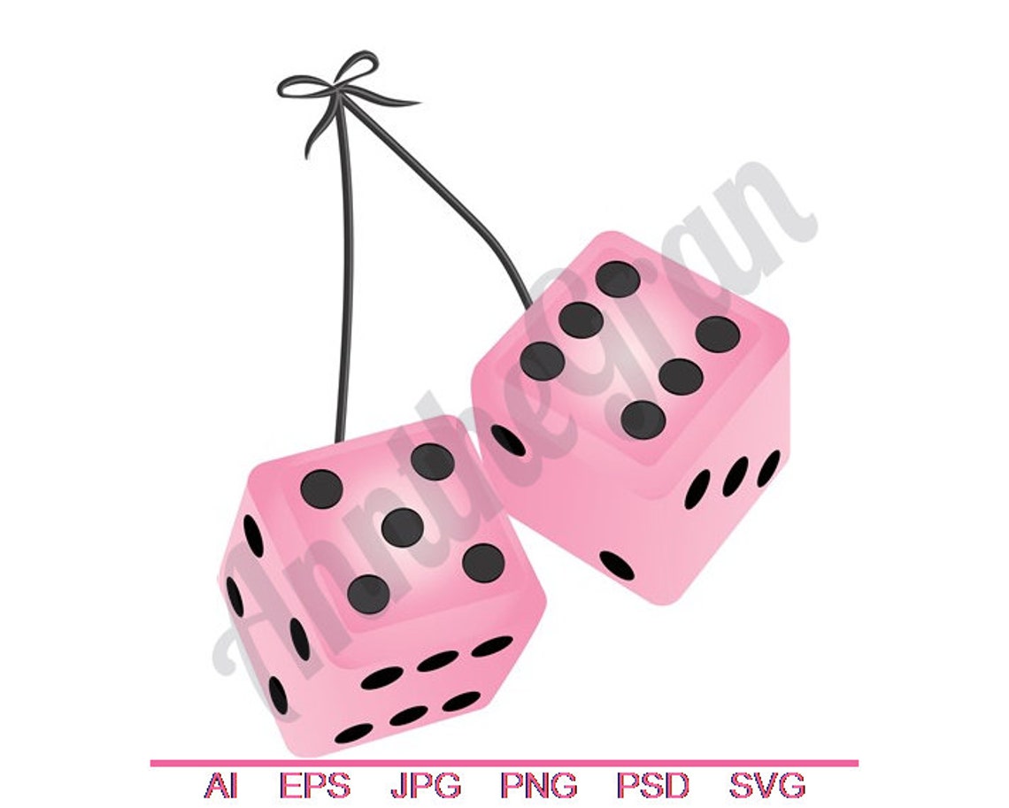 Pink Fuzzy Dice Svg Dxf Eps Png Jpg Vector Art Clipart - Etsy