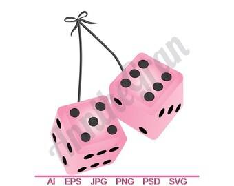 Pink Dice Clipart 6