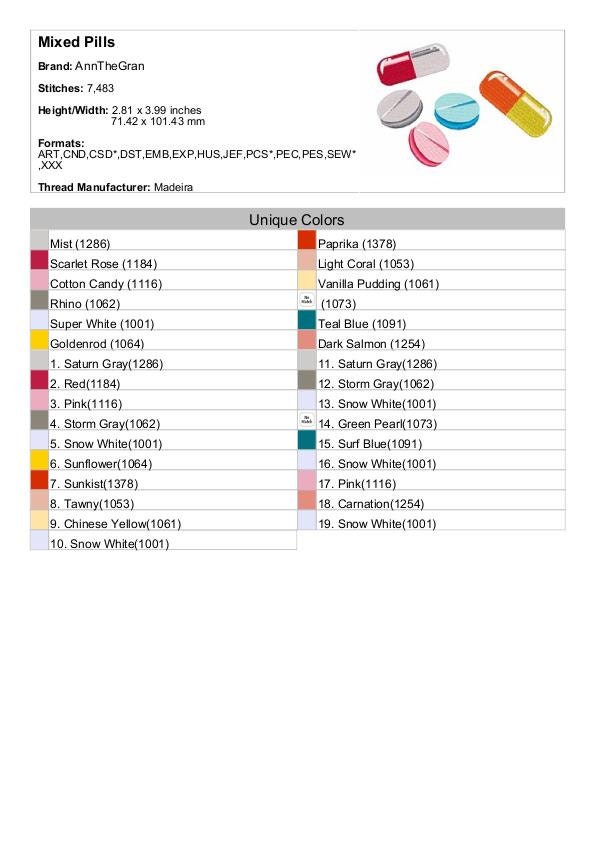 Medicine Pills Embroidery Design. Machine Embroidery Design. Tablets ...