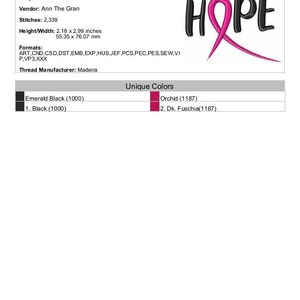 Hope Ribbon - Machine Embroidery Design - Etsy