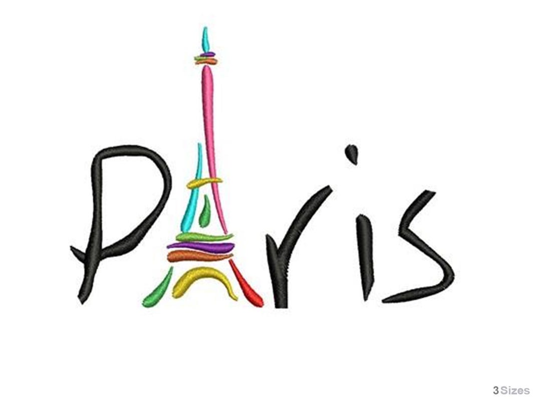 Paris - Machine Embroidery Design - 3 Sizes, Eiffel Tower Embroidery ...