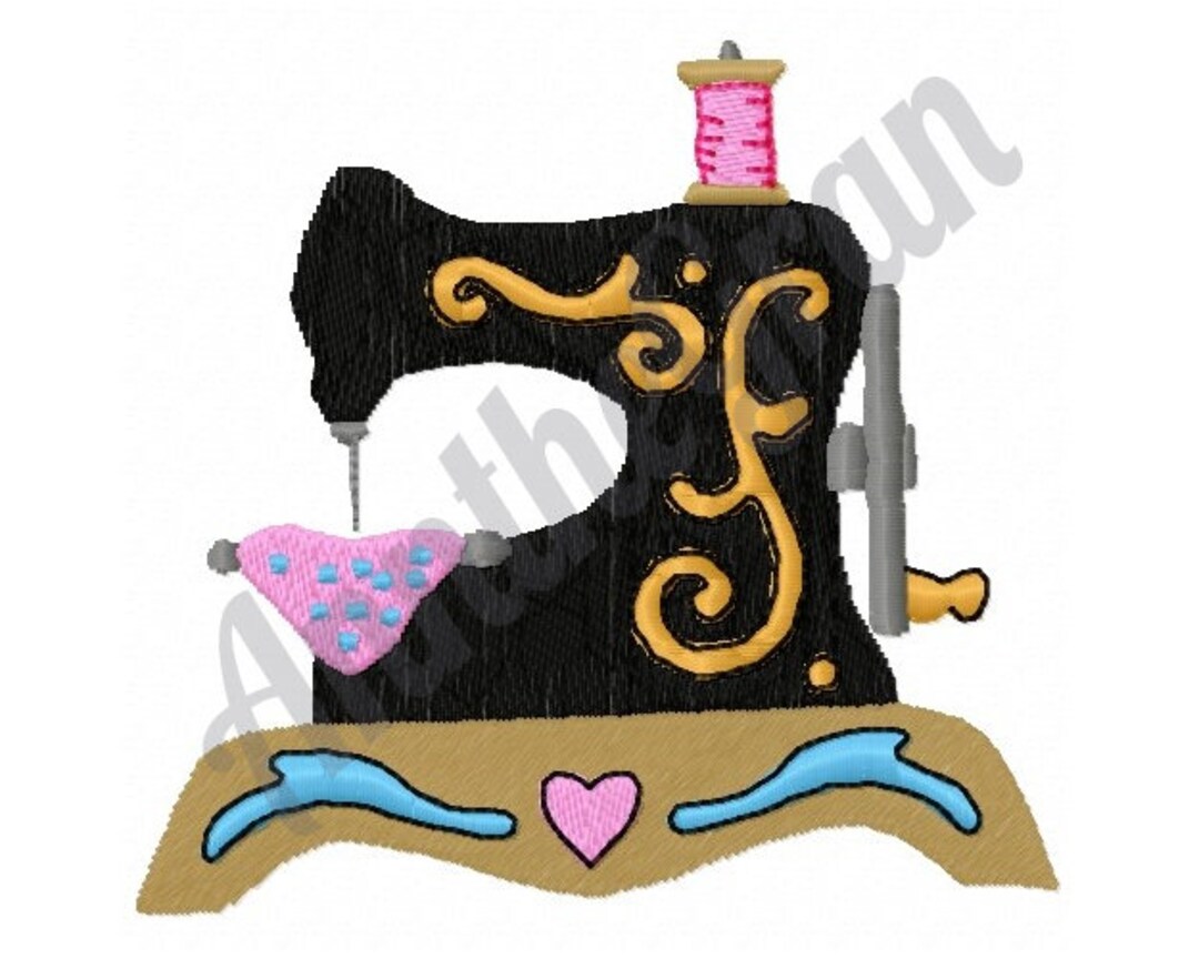 Vintage Sewing Machine Embroidery Design. Machine Embroidery Design ...