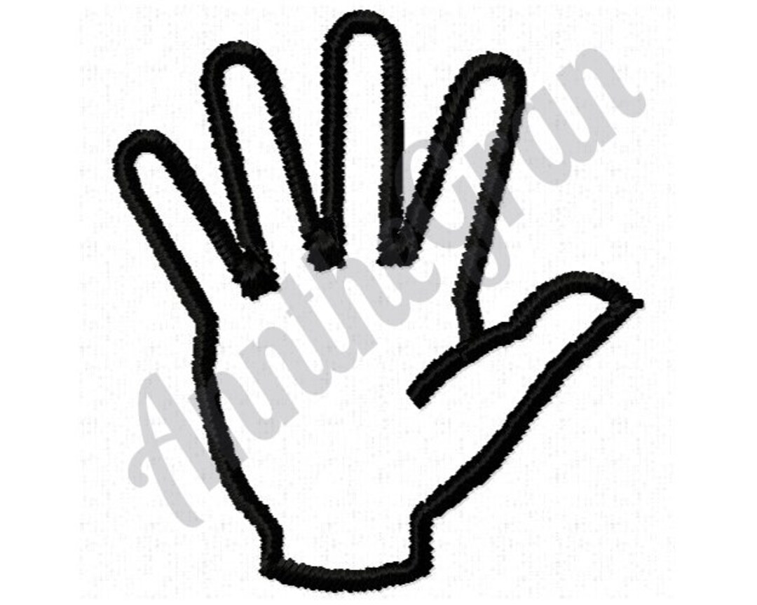 Hand - Machine Embroidery Design. Right Hand Embroidery Pattern. Palm ...