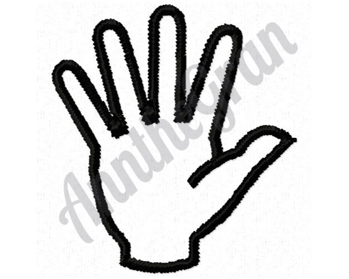 Hand Machine Embroidery Design. Right Hand Embroidery - Etsy