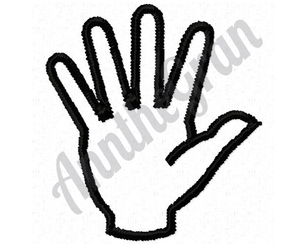 Hand Machine Embroidery Design. Right Hand Embroidery - Etsy