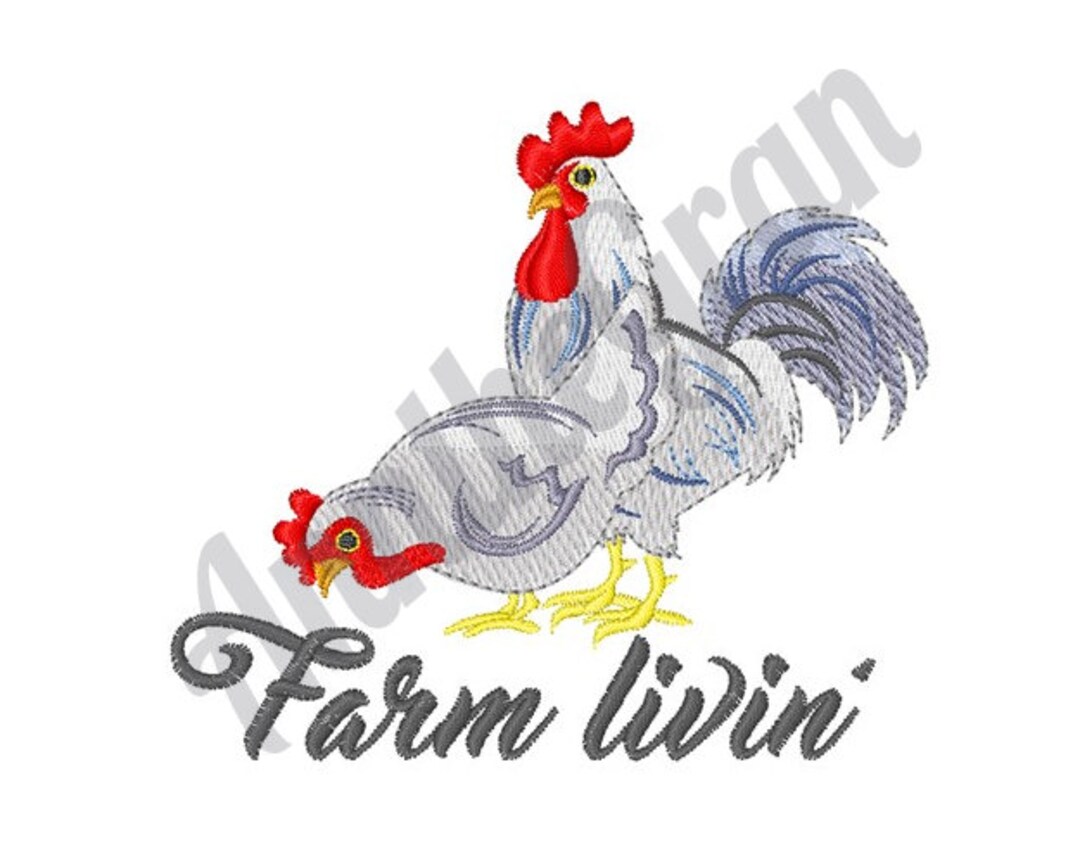 Hen & Rooster Embroidery Design. Machine Embroidery Design. Farm Living ...