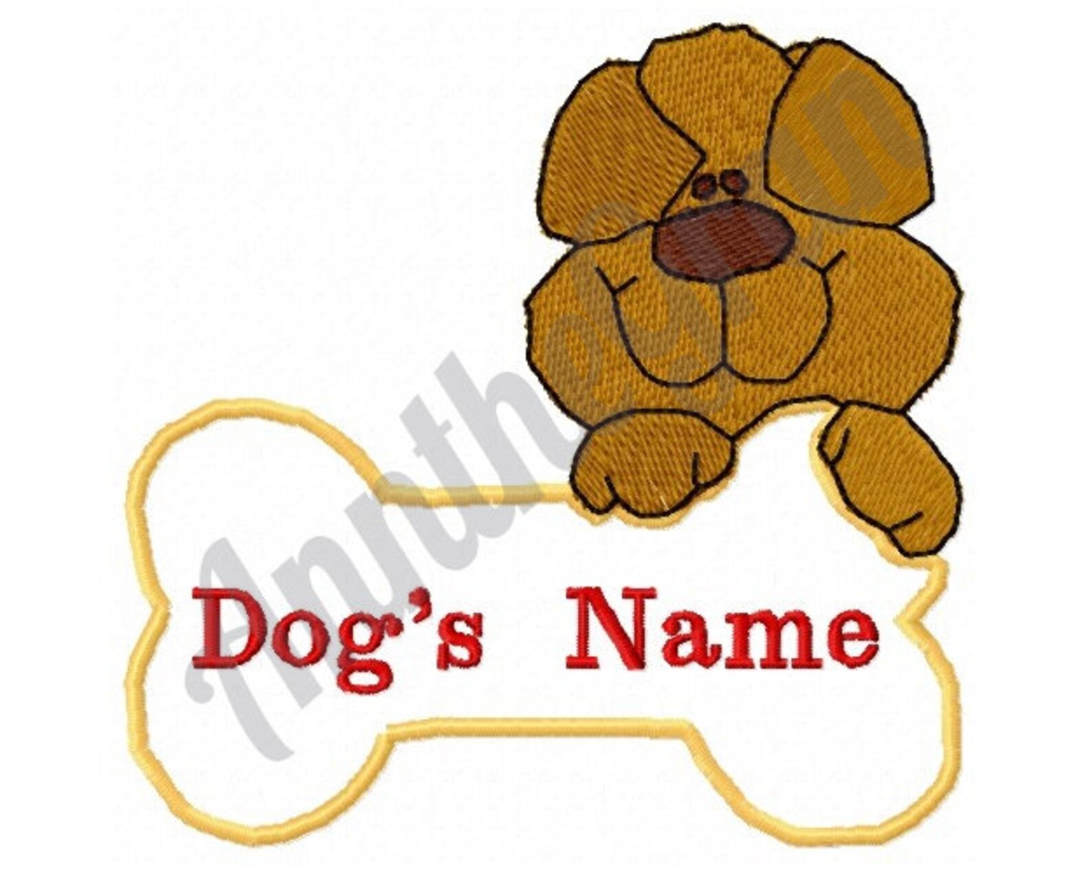 Dog Name Plate Embroidery Design. Machine Embroidery Design. Dog's Name ...