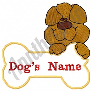 Dog Name Plate Embroidery Design. Machine Embroidery Design. Dog's Name ...