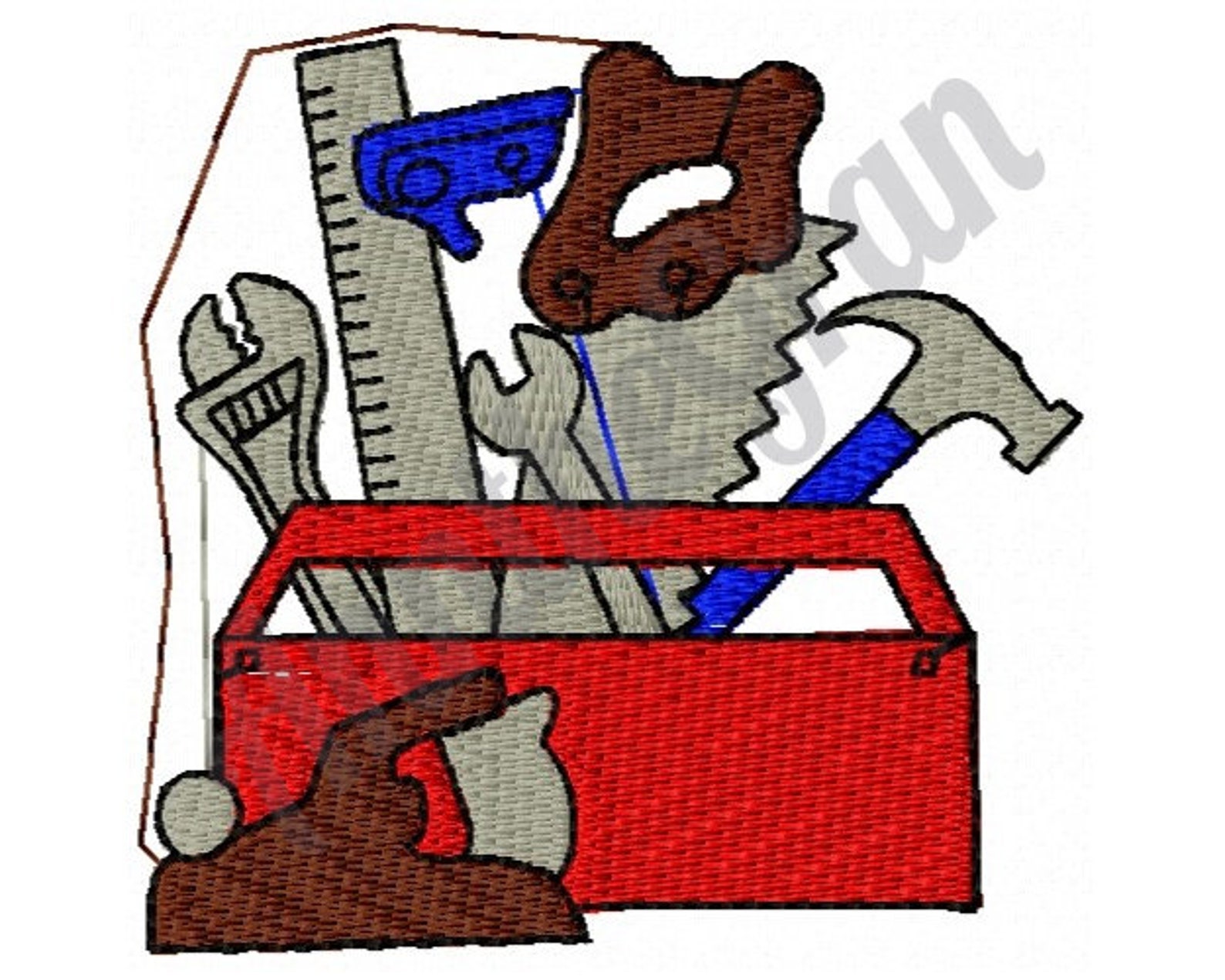 Construction Worker Tool Box Embroidery Design. Machine Embroidery ...