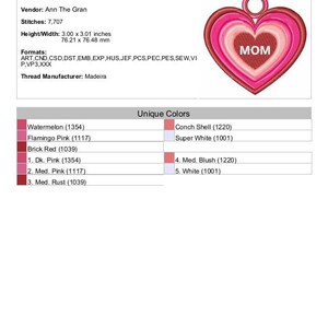 Mom Heart - Machine Embroidery Design, Mother Heart Embroidery Pattern ...
