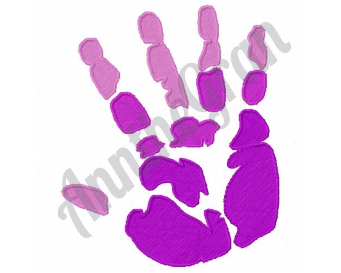 Hand Print Embroidery Design. Machine Embroidery Design. Handprint ...