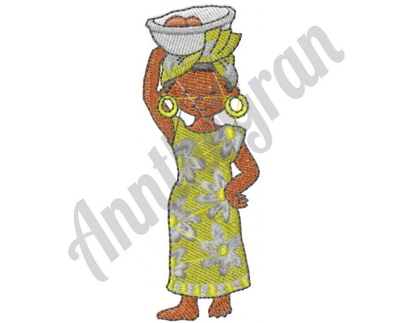 African Girl Machine Embroidery Design - Etsy
