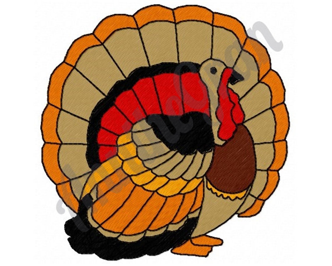 Thanksgiving Turkey Embroidery Design. Turkey Embroidery - Etsy