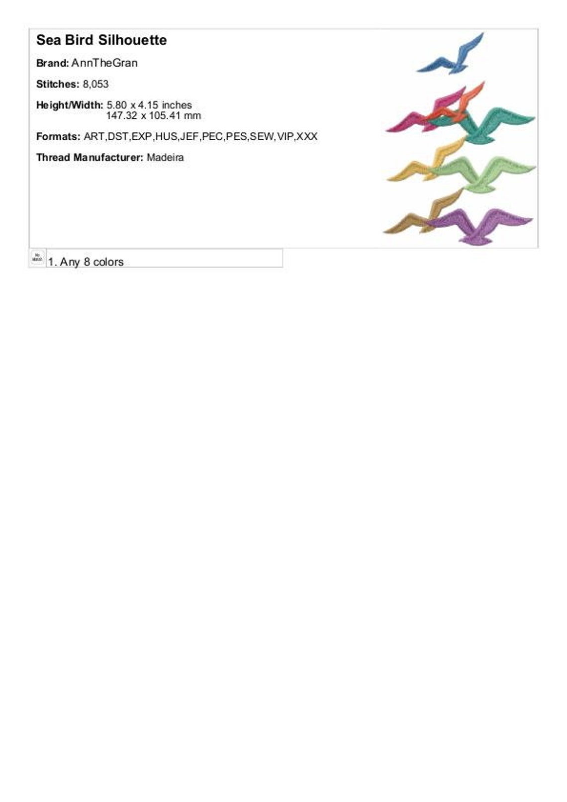 Sea Bird Embroidery Design - Etsy