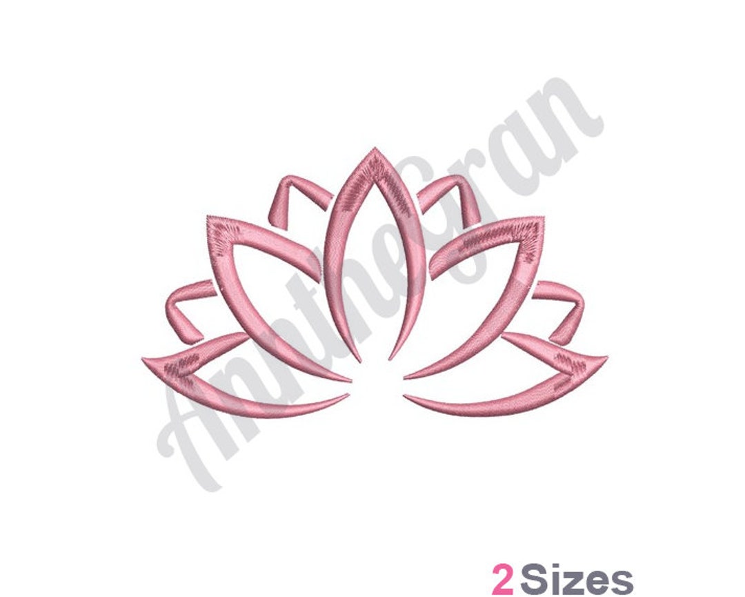 Pink Lotus - Machine Embroidery Design. Lotus Flower Embroidery Pattern ...