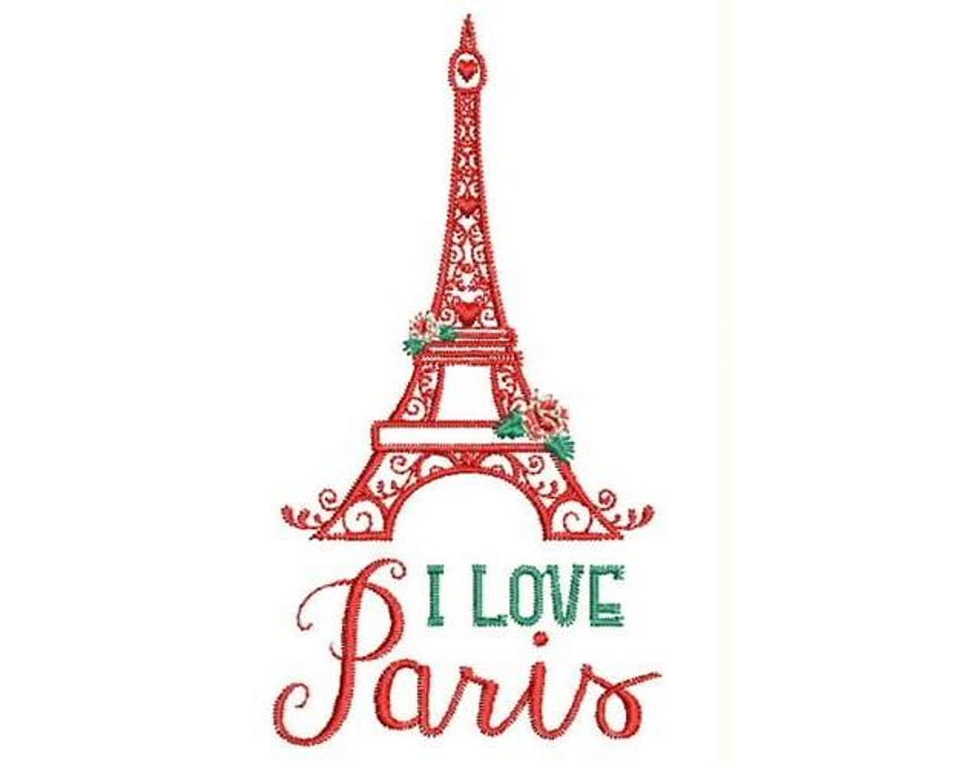 I Love Paris - Machine Embroidery Design - Etsy