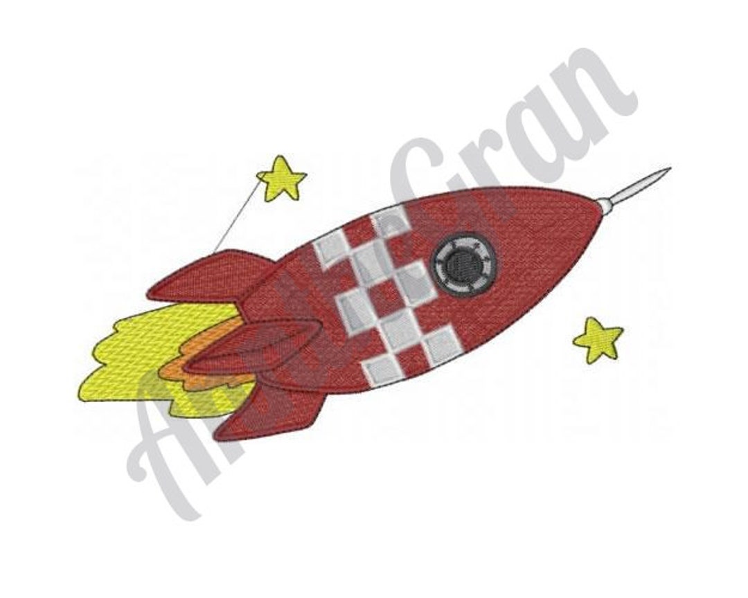 Space Rocket Machine Embroidery Design, Toy Rocket Embroidery Pattern ...
