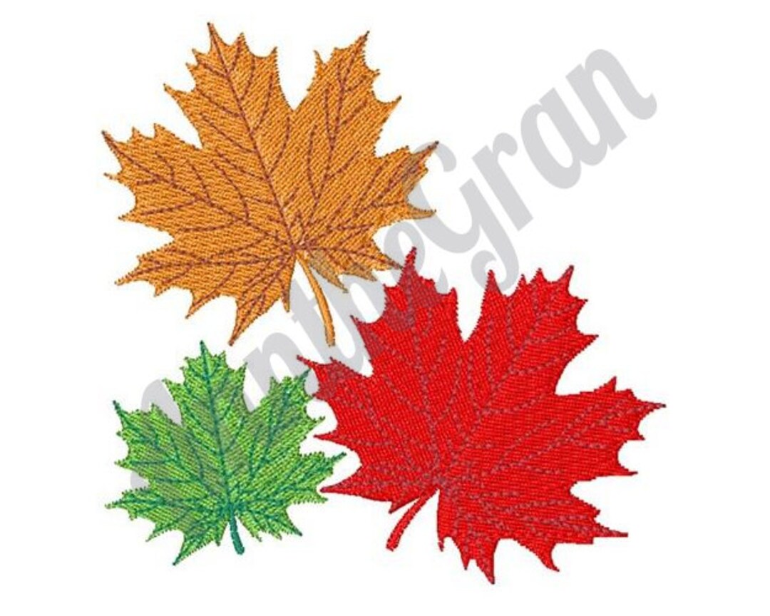 Colorful Maple Leaves Machine Embroidery Design, Autumn Leaves ...