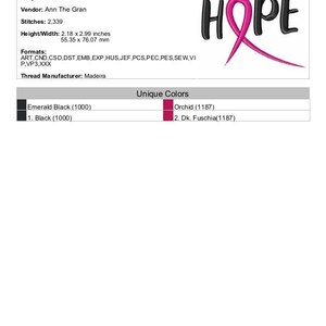 Hope Ribbon Machine Embroidery Design, Pink Awareness Ribbon Embroidery ...