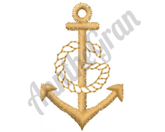 Items similar to Rope And Anchor - Machine Embroidery Design,Nautical ...