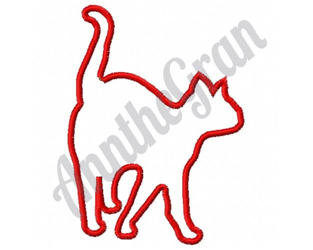 Cat Outline Embroidery Design. Machine Embroidery Design. Kitten ...
