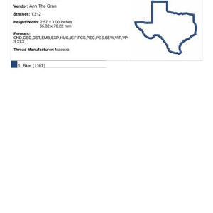 Texas State Outline - Machine Embroidery Design - 2 Sizes, Texas Map ...
