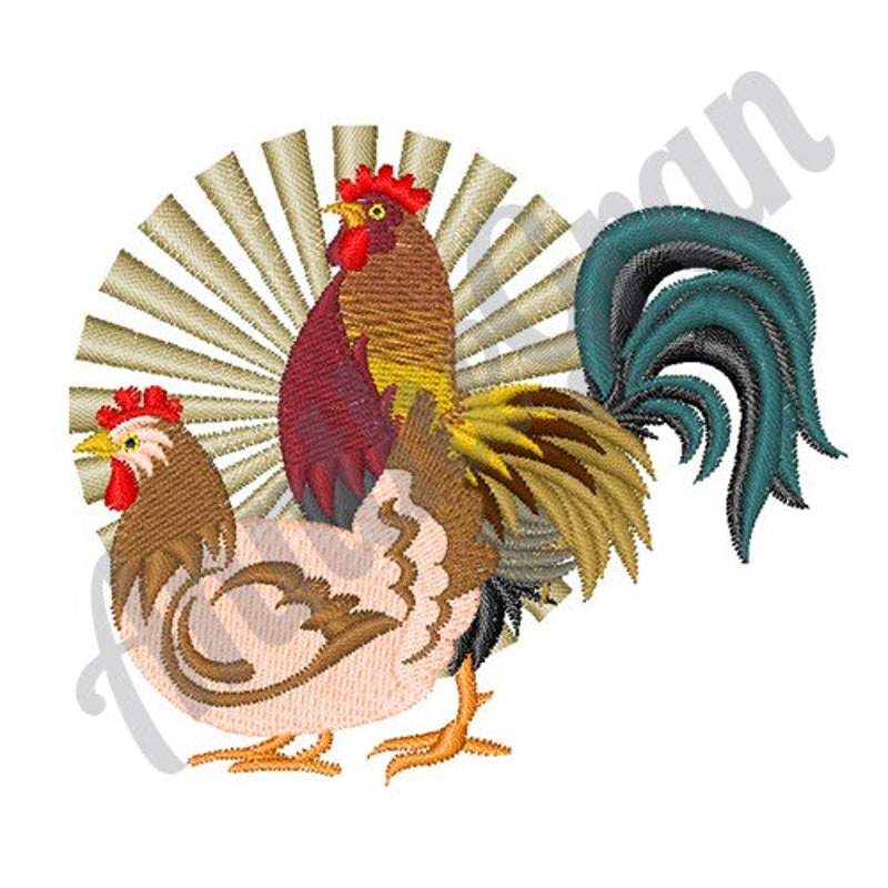 Rooster Embroidery - Etsy