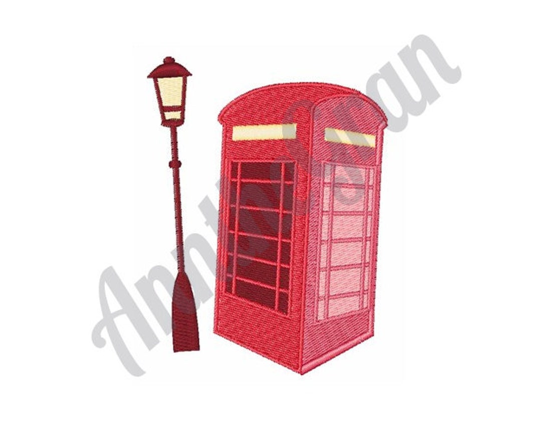 Telephone Booth Embroidery Design. Payphone Embroidery Design. Machine ...