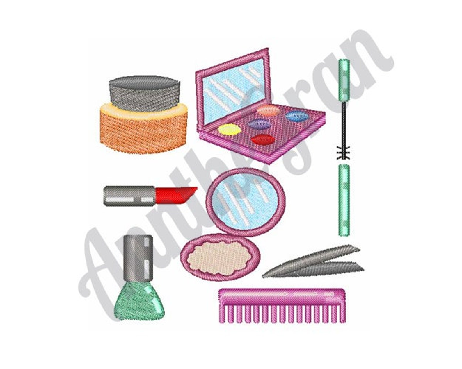 Beauty Products Embroidery. Machine Embroidery Design. Makeup ...