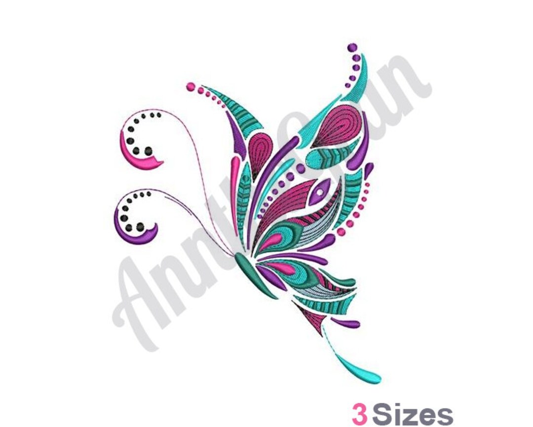 Butterfly - Machine Embroidery Design - 3 Sizes, Spring Butterfly ...