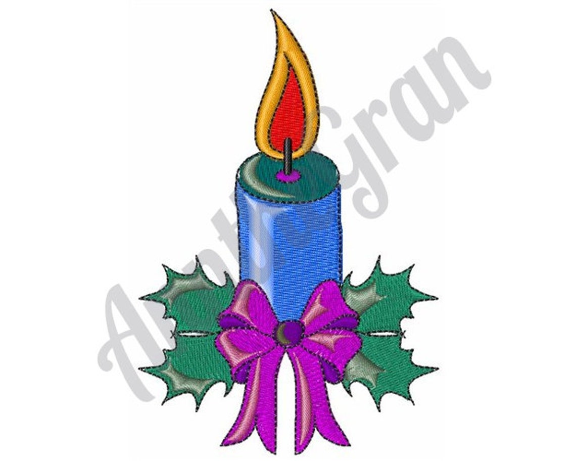 Christmas Candle Embroidery Design. Candle Fire Pattern. - Etsy