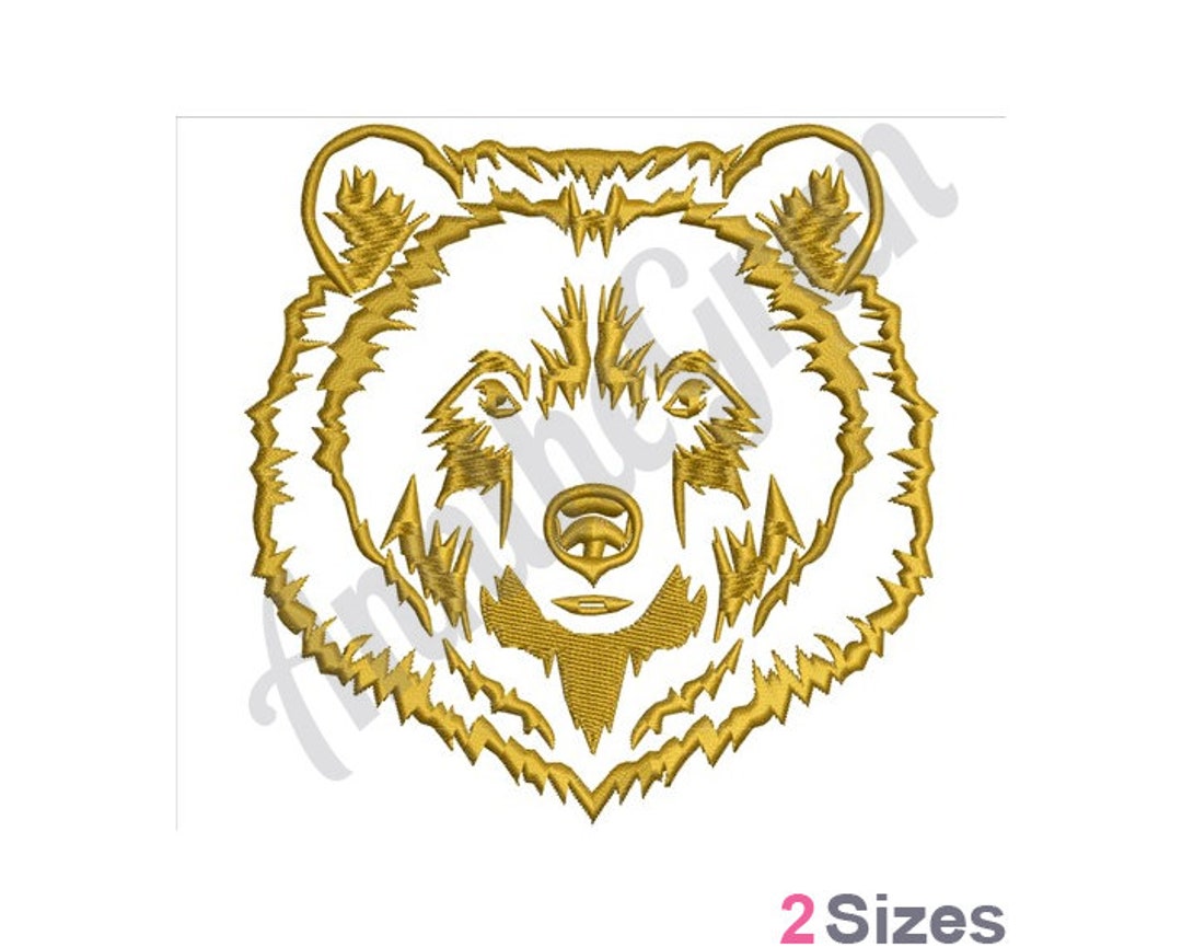 Bear Head - Machine Embroidery Design. Bear Outline Embroidery Pattern ...